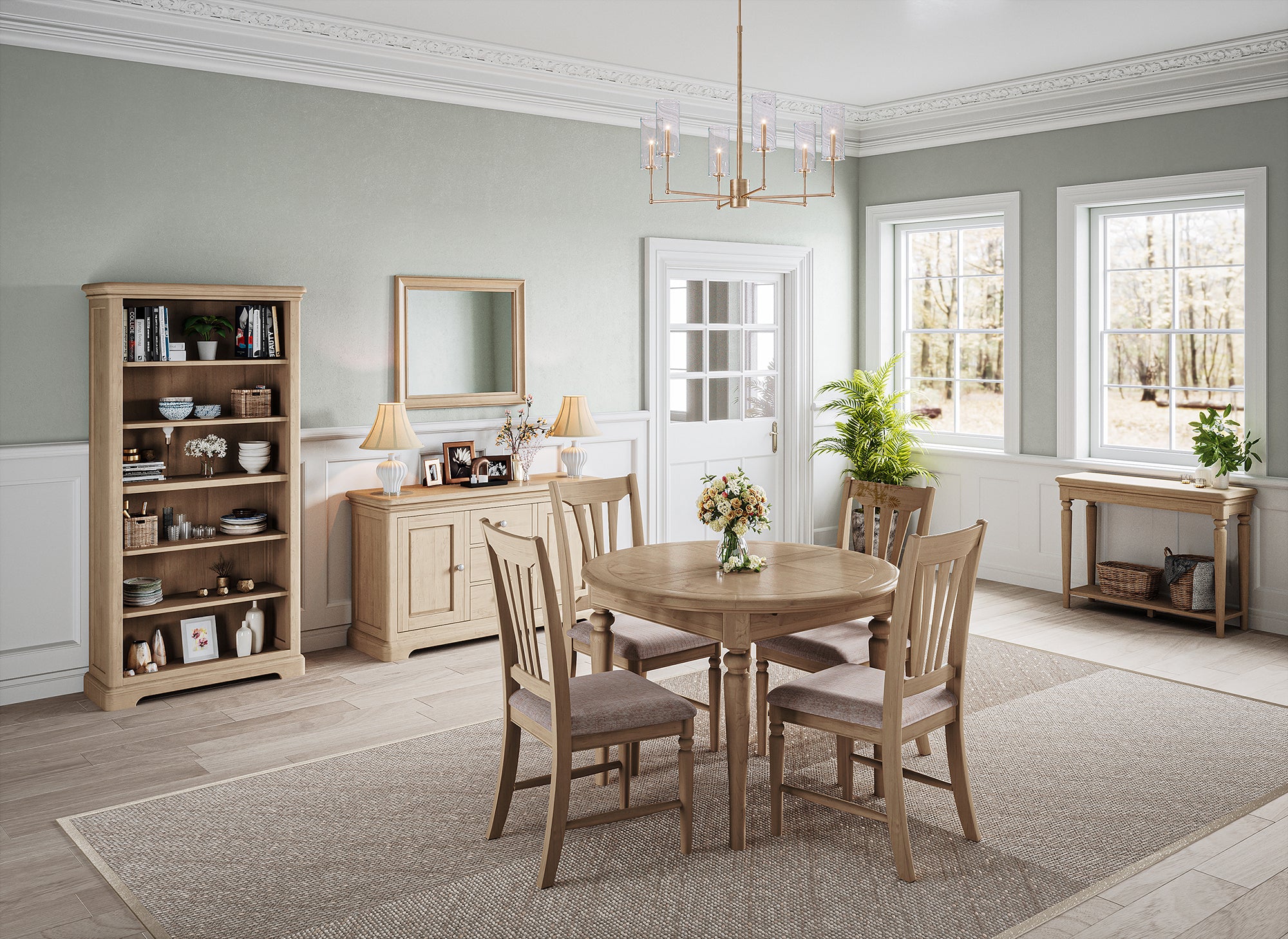 Stretton Oak Round Extending Dining Table