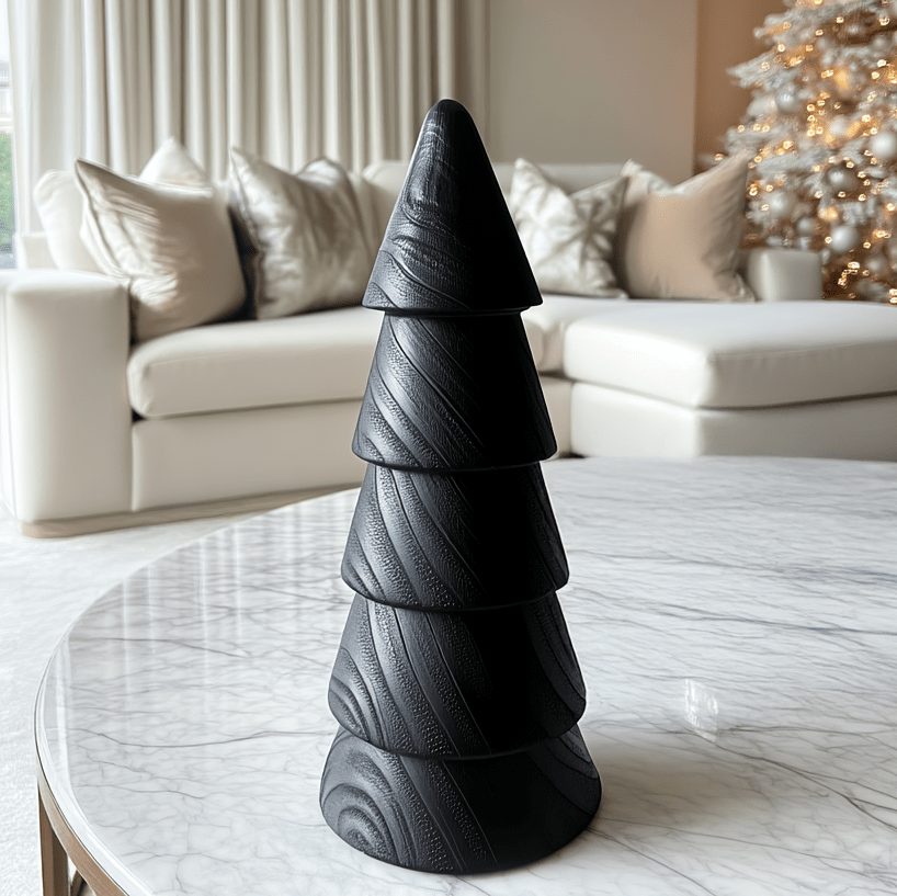 Black Wooden Decorative Festive Tree Ornament | Bridgnorth Furniture